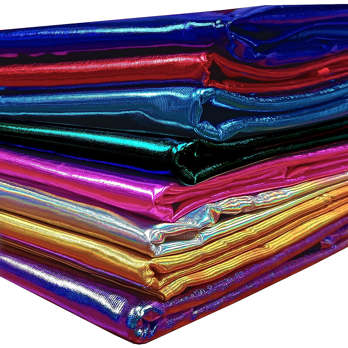 Hologram Metallic Foil Stretch Fabric Width 58 Inches(Silver Iridescent 1yard)