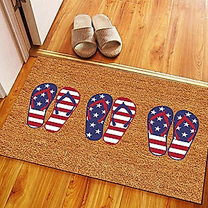 MOMOBO Funny Doormat Custom Indoor Doormat -Flip Flop American Flag Doormat Funny Front Mats Home and Office Decorative Entry Rug Garden/Kitchen/Bedroom Mat Non-Slip Rubber 23.6 x15.7 Inch