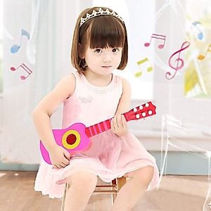 WEY&FLY Kids Toy Guitar 6 String, Baby Kids Cute Guitar Rhyme Developmental Musical Instrument Educational Toy for Toddlers