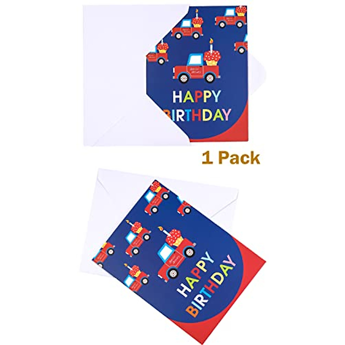 WRAPAHOLIC 13" Large Gift Bag with Card and Tissue Paper - Car Design Happy Birthday