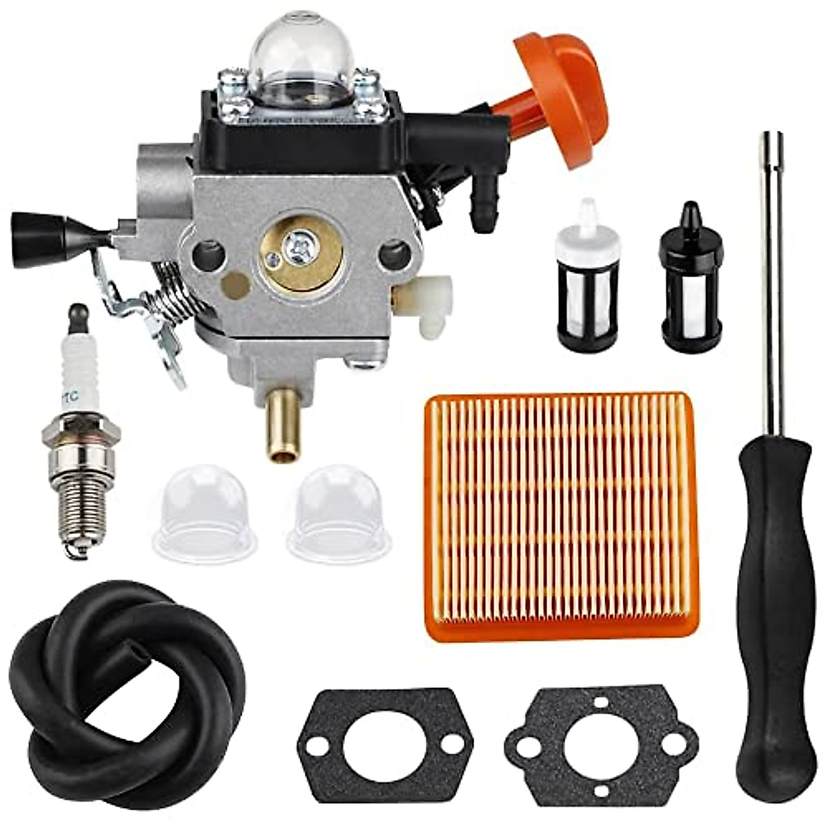 HPENP 4180-120-0615 Carburetor w Carb Adjustment Tool Air Filter Kit for Stihl FS91 FC91 FS111 FC111 KM91R KM111R HT102 FC96 Trimmer Brushcutter