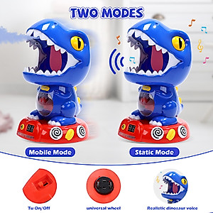 EagleStone Movable Dinosaur Toys for Kids 5-7, Spaying & Auto Scoring, Dino Shooting Target Game with 2 Pump Guns, 48 Foam Balls, Sound, Fun Gift for Boys & Girls, Party Favor