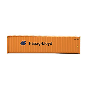 Walthers SceneMaster HO Scale Model of Hapag Lloyd (Orange, Blue) 40' Hi Cube Corrugated Side Container,949-8254