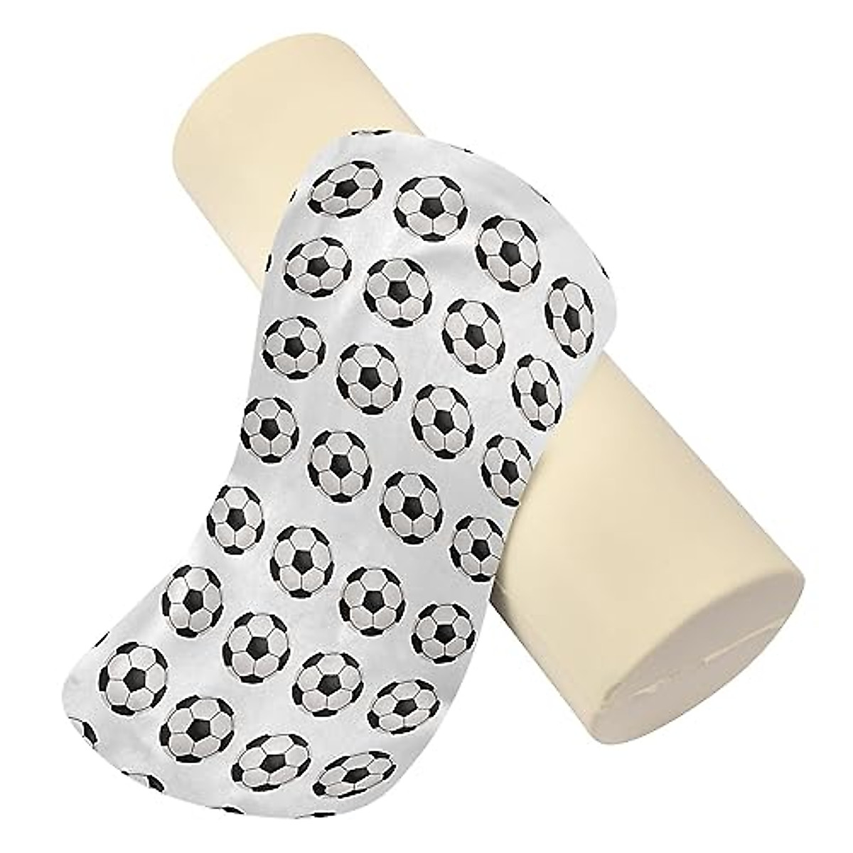 Vnurnrn Soccer Ball Neck Support Pillow Round Neck Roll Bolster Cylinder Pillow Cervical Pillows Bolster Pillow for Leg Knee Back Head Support for Bedroom Camp Work Women Men