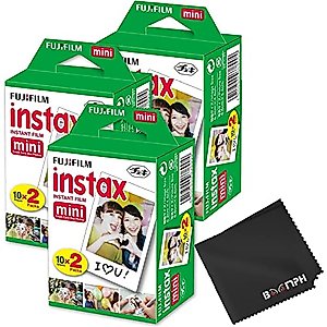 Boomph's Fujifilm Instax Mini Instant Film Kit: 60 Shoots Total, (10 Sheets x 6) - Capture Memories Anytime, Anywhere