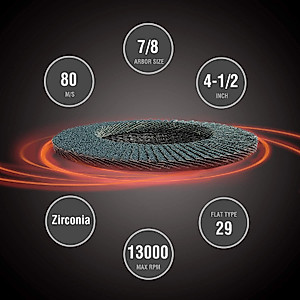 WORKPRO 20V Cordless Angle Grinder Kit, 4-1/2 Inch and WORKPRO 20-Pack Flap Discs, 4-1/2-inch, Arbor Size 7/8-inch