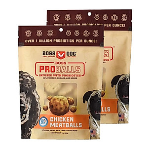Boss Dog Boss Proballs Meatball Treats for Dogs & Cat, Chicken Recipe, 3 oz Bag (Bag of 2)
