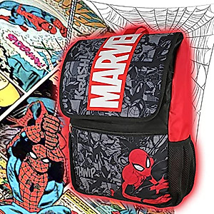 Marvel Spiderman Backpack Front Flap Compartment Travel Laptop Backpack With 3D Molded Marvel Logo
