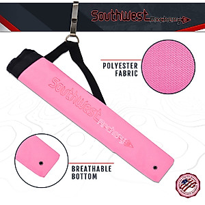 Southwest Archery Universal Hip Quiver - Two Removable 18 inch Arrow Tubes - Clips on to Your Belt – Right and Left Handed - Pink