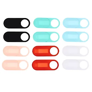 Abaodam 12PCS Phone Camera Cover Slide Plastic Laptop Webcam Covers Webcam Lens Protectors for Computers Cameras Mobile (Assorted Color)