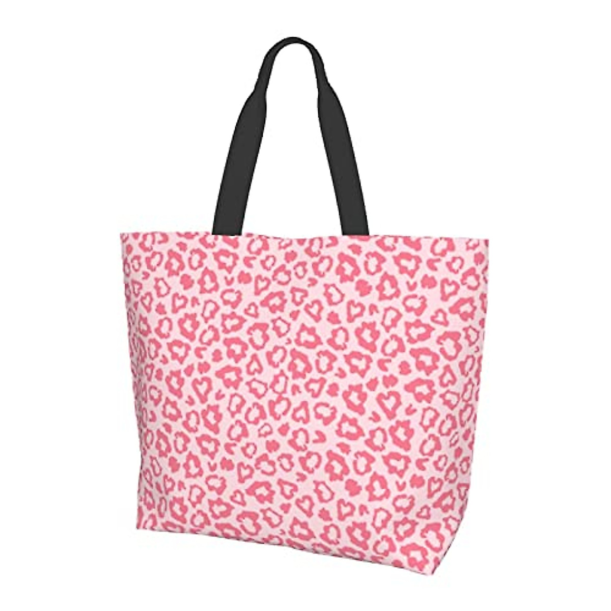Gelxicu Cute Leopard Shoulder Tote Bags Leopard Casual Bag Shoulder Handbags Shopping Women Grocery Bags
