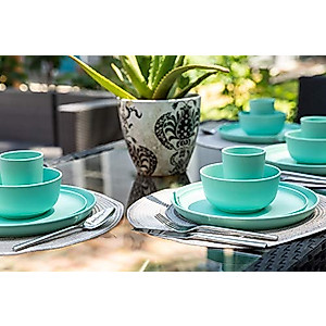 Bamboo Land- Bamboo Fiber Dinnerware Set, Set for 2 Person (8 Pcs), Khaki, Dishwasher Safe Kitchen Plates and Bowls Sets Dish Set, Kitchen Dishes Set, Dishware Sets, Dinner Plate Set, Dinnerware Sets