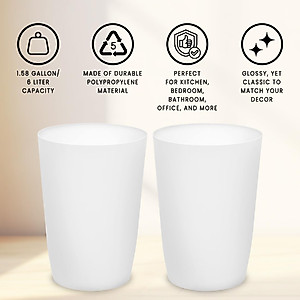 Hold N' Storage Small Open-Top Trash Can – Ideal for Kitchen, Office, Dorm, Bathroom – Compact Waste Bin for Tight Spaces – Perfect Bathroom Trash Bin – 10.5” x 7.5”, White