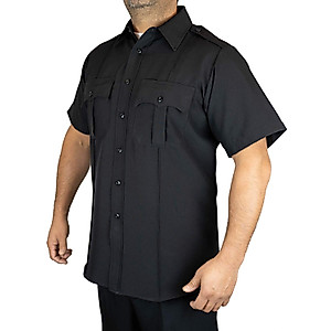 First Class 100% Polyester Short Sleeve Men's Uniform Shirt White (US, Alpha, XX-Large, Regular, Regular, Black)