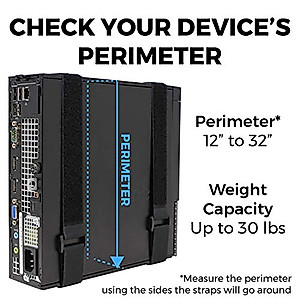 HumanCentric Universal Wall Mount (Black) | Adjustable Mount for Cable Boxes, DVD Players, Routers, Modems, and More