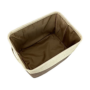 MALIHONG Personalized Dog Brussels Griffon Bone Decorative Storage Basket Fabric Rectangle Toy Box with 2 Handles for Organizing Closet Garage Clothes Blankets Brown and White