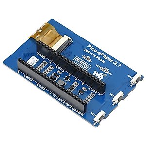 Waveshare 2.7inch E-Paper Display Module for Raspberry Pi Pico, 264×176 Resolution Black/White Two-Color E-Ink Screen, SPI Interface 4 Grayscale，with Three User Buttons for Easy Interacting