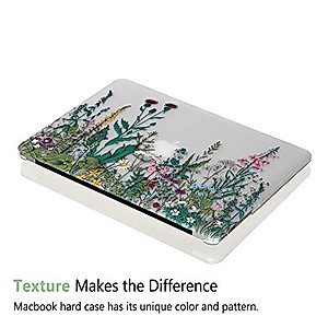 iDonzon Case for MacBook Air 13 inch (A1466/A1369, 2010-2017 Release), 3D Effect Matte Clear See Through Hard Cover & Keyboard Cover Only Compatible Older Version Mac Air 13.3 inch - Garden Flowers