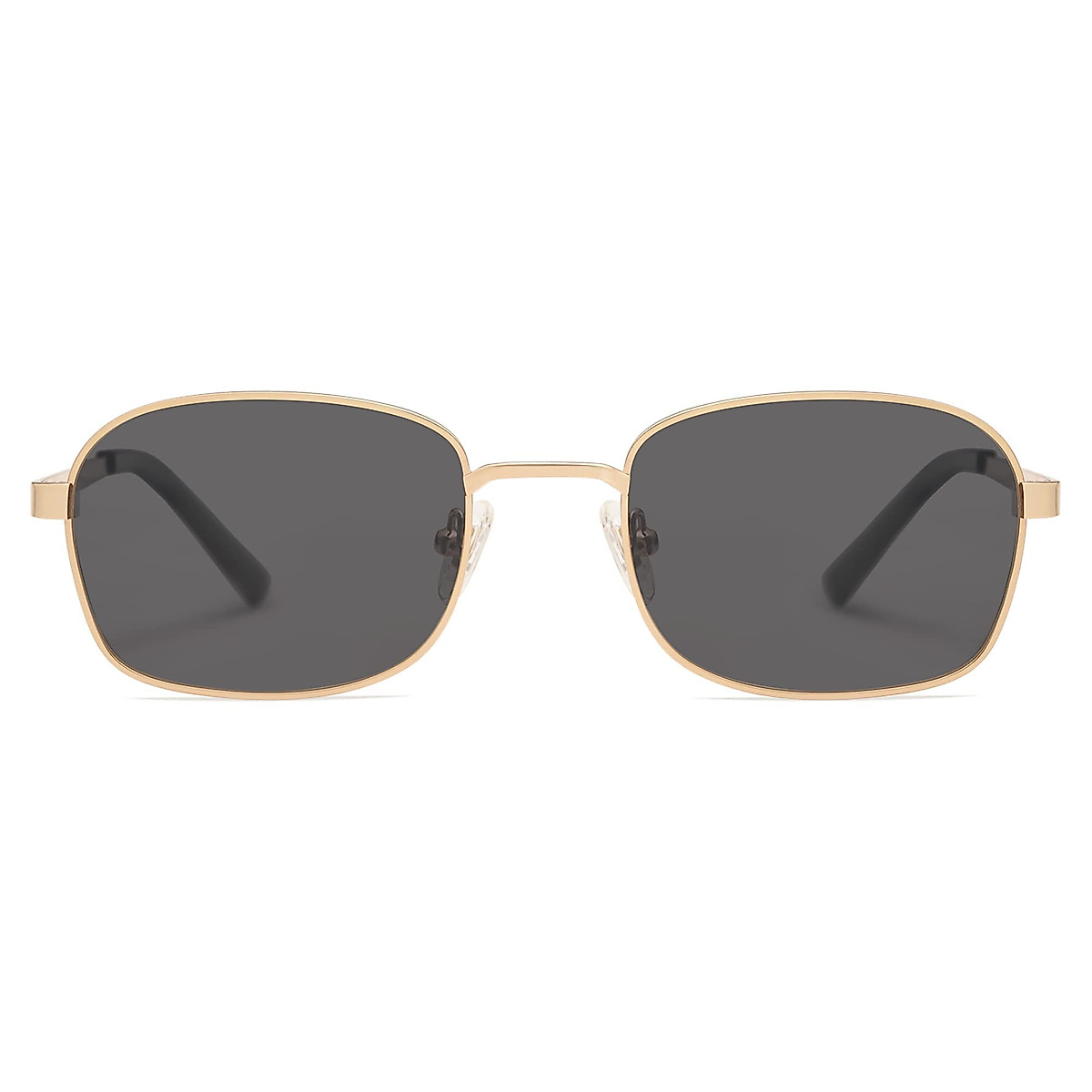 SOJOS Retro Rectangle Polarized Sunglasses for Women and Men,Vintage Narrow Square Womens Shades SJ1177 Gold Grey Lens