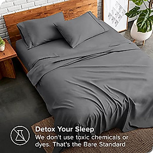 Bare Home Queen Sheet Set - Luxury 1800 Ultra-Soft Microfiber Queen Bed Sheets - Double Brushed - Deep Pockets - Easy Fit - 4 Piece Set - Bedding Sheets & Pillowcases (Queen, Grey)
