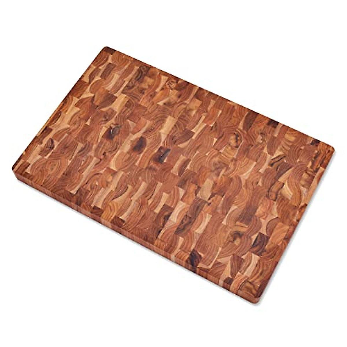 Weekolor, Large Butcher Block Cutting Board, Teak Wood End Grain, Thick Prep Station 23x15x1.5 in, Juice Groove, Reversible Charcuterie Board, Vegetable, Bread, Fruit, Cheese Board