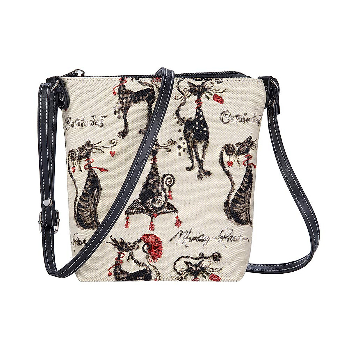 Signare Tapestry Small Crossbody Bag Sling Bag for Women with Marilyn Robertson Catitude Design (SLING-CUDE)