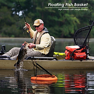 QualyQualy Foldable Fish Basket - Portable Collapsible Fishing Net Storage Cage for Live Fish