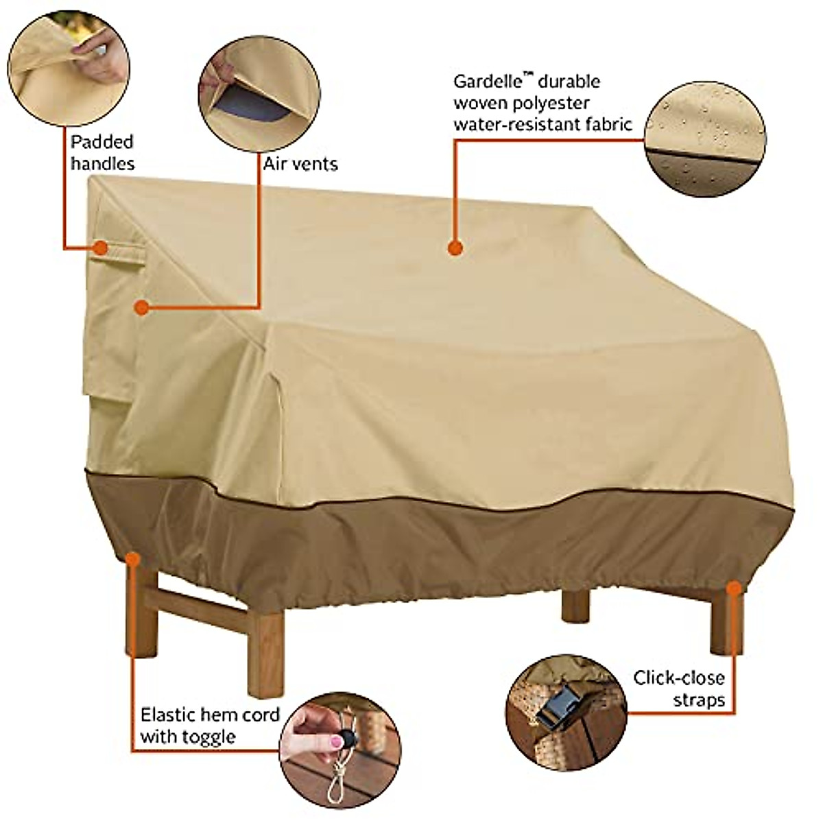 Classic Accessories Veranda Water-Resistant 88 Inch Patio Sofa/Loveseat Cover, Patio Furniture Covers