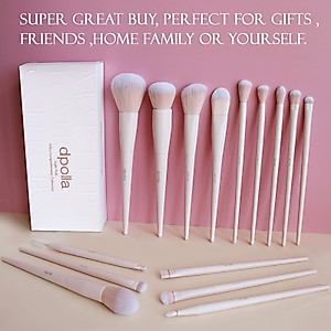 Makeup Brushes, Dpolla 15Pcs Complete Synthetic Makeup Brush Set with Professional Foundation Brushes Powder Concealers Eye shadows Blush Makeup Brush for Perfect Makeup (Pink)
