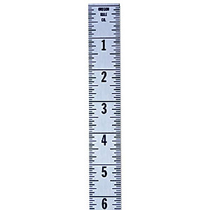 Ruler – Adhesive Backed – 1 Inch Wide X 36 Inch Long – Vertical Down – Fractional – 1/16” Grads – Silver