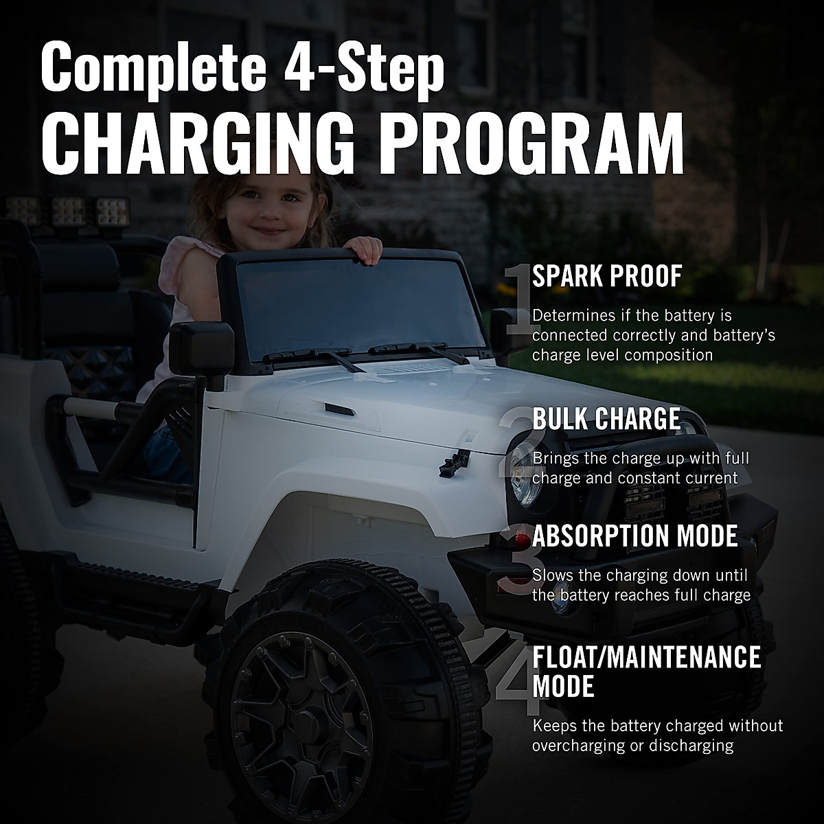 Battery Tender 6V and 12V Battery Charger for Ride On Toys, 3.5 AMP with Compatibility Connectors for Most Children's Toy Vehicles