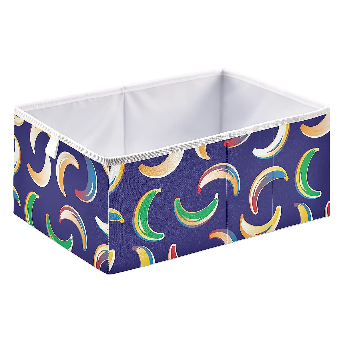 Bananas Storage Baskets for Shelves Foldable Collapsible Storage Box Bins with Waterproof Fabric Closet Organizers for Pantry Clothes Storage Toys, Books, Home, Office,11 x 11inch