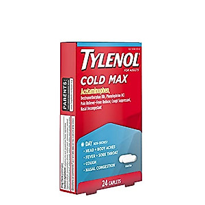 Tylenol Cold Max Daytime Non-Drowsy Cold and Flu Relief, Acetaminophen, 24 ct