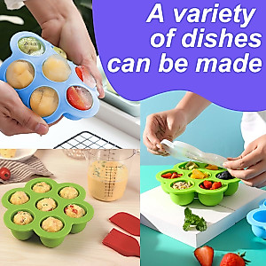3 Pack Silicone Egg Bite Mold for Air Fryer Silicone Egg Molds -Alternative to Sous Vide Egg Bite Maker for Cooking Air Fryer Accessories