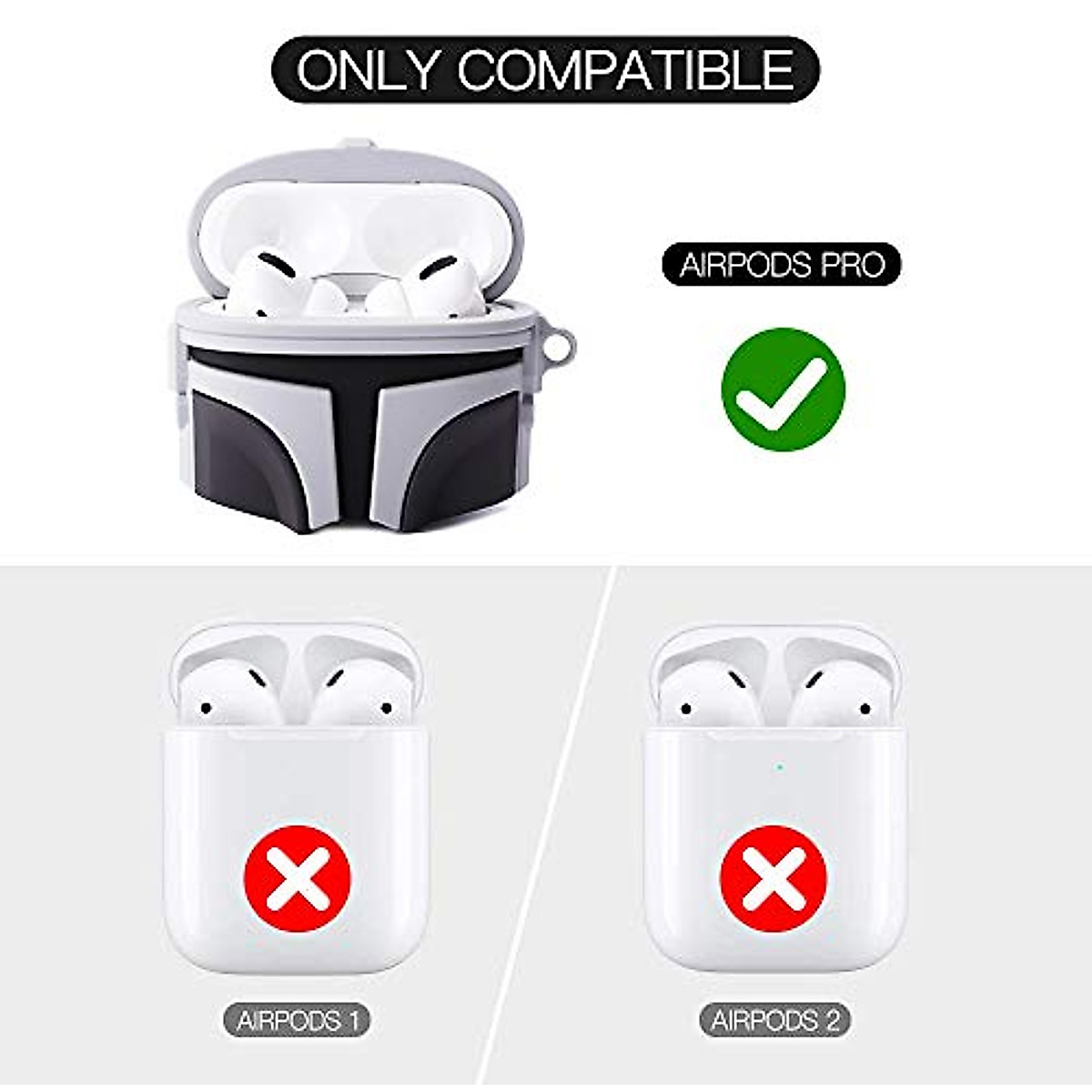 Case Cover with Keychain for AirPods Pro, Silicone Earbud Cover with Keychain for Airpods Pro (for AirPods Pro)