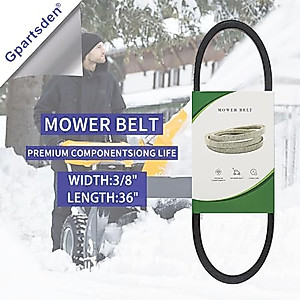 Gpartsden 954-04201A 754-04201 Wheel Drive Belt 3/8" x36"Replacement for MTD Troy-Bilt Yard-Man 754-04201A 954-04201 Two-Stage and Three Stage Snow Thrower
