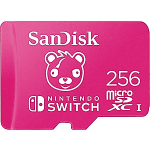 SanDisk Fortnite Edition 256GB MicroSDXC UHS-I Memory Card Works with Nintendo Switch, Switch OLED, Switch Lite (SDSQXAO-256G-GN6ZG) Bundle with (1) Everything But Stromboli MicroSD & SD Card Reader