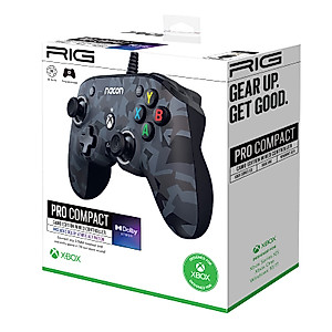 RIG Nacon PRO Compact Controller with Dolby Atmos for Xbox Series X|S, Xbox One, Windows 10/11 PCs - Urban Camo