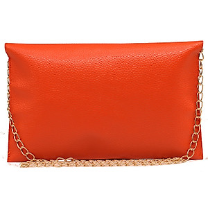 Amaze Fashion Women Handbag Shoulder Bags Envelope Clutch Crossbody Satchel Purse Tote Messenger Leather Lady Bag (Orange)