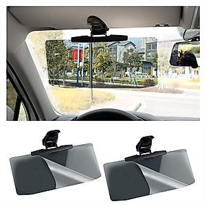 2Pcs Car Visor(Upgraded Version to Block Harmful UV Rays) Adjustable Angle, Anti-Glare 12.6'' x 6'' Safe Driving Car Accessories Sun Visor Extender, Universal for Cars, Trucks, SUVs. (2Pcs)