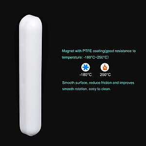 MECCANIXITY Magnetic Stirrer Mixer Stir Bar Rod 60mm(2.36") Cylinder Shape PTFE Coating Magnet White for Laboratory