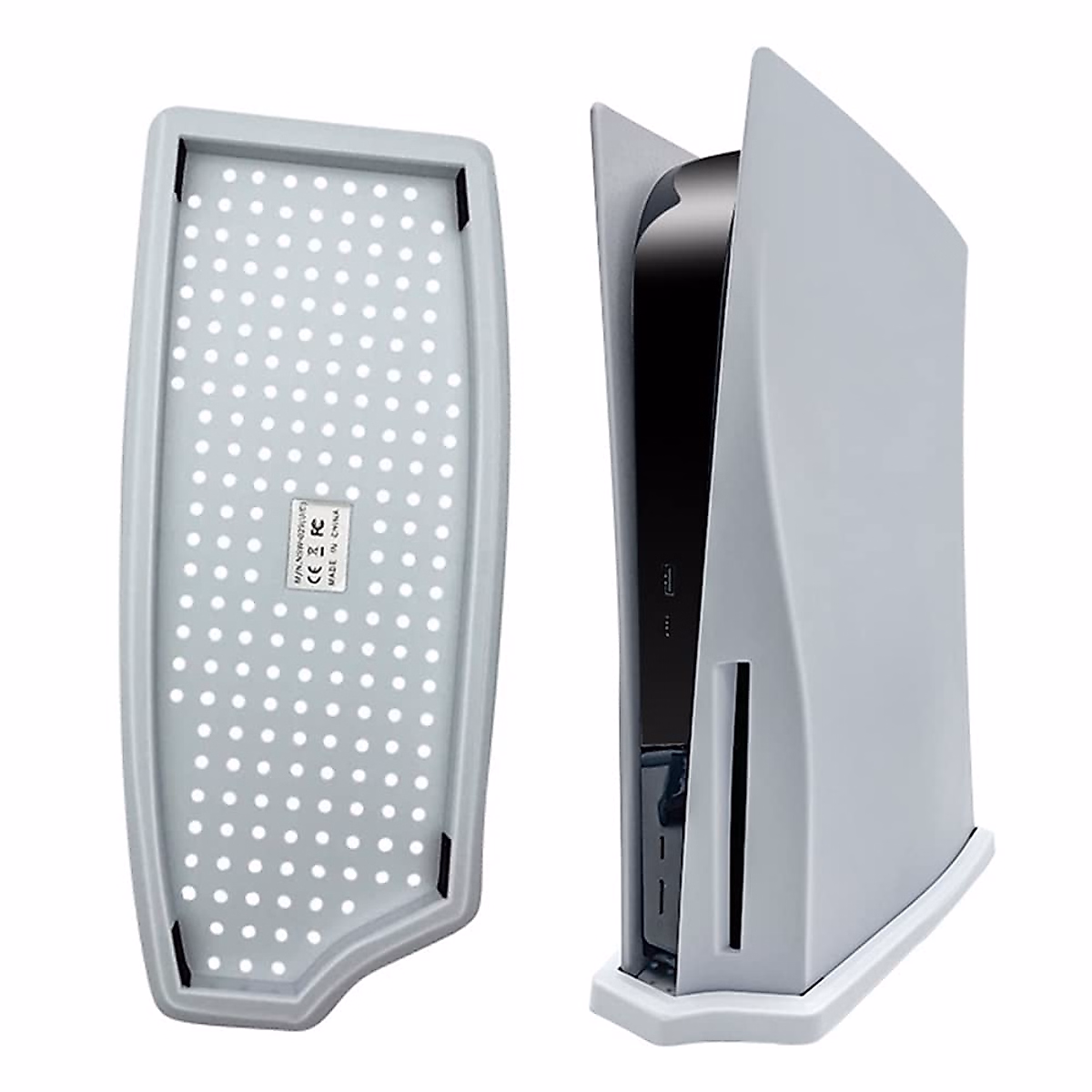 CKXIN Vertical Stand for PS5 Playstation 5 Console with Built-in Cooling Vents and Non-Slip Feet - Disc Edition (White)