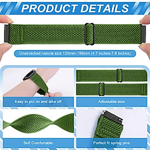 Relting Compatible with 16mm 18mm 19mm 20mm 22mm Watch Bands Quick Release Replacement Wristband,Adjustable Stretchy Nylon Solo Loop Straps Fabric Braided Sport Elastic Bands for Men Women