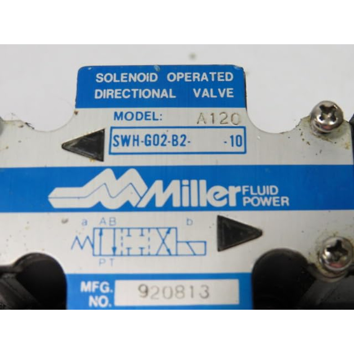 Miller SWH-G02-B2-A120-10 Directional Valve 120/110 Vac 16.8 Gpm 4500PSI