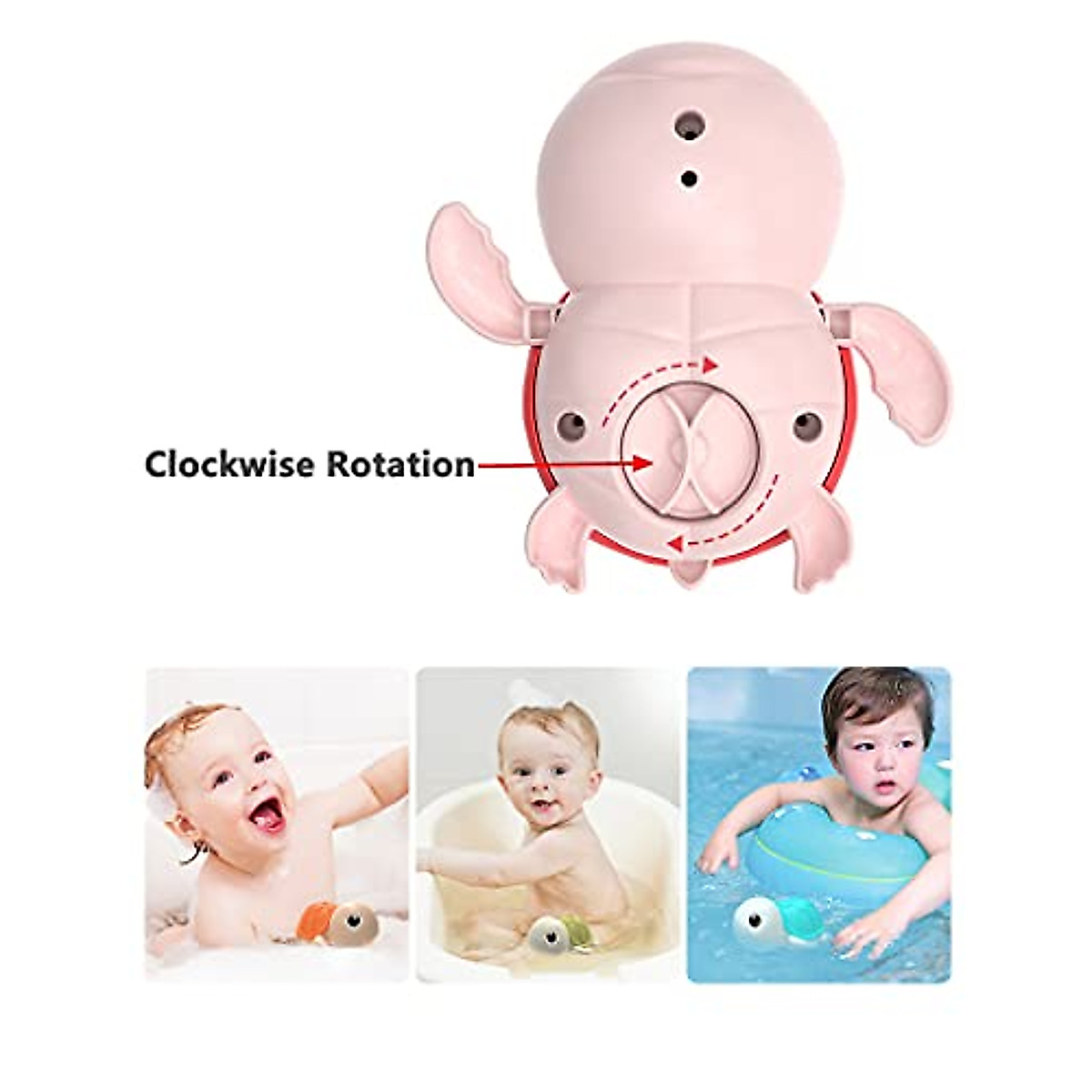 Bath Toy,Cute Animal Clockwork Bathtub Swimming Pool Toy,Baby Bath Toys for Toddlers 1-3, Boys & Girls Water Bath Toy Set,5 Pack