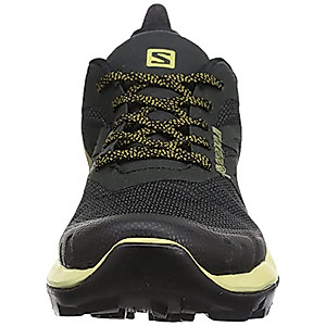 Salomon Men's OUTPULSE Hiking Shoes for Men, Black/Leek Green/Poppy Red, 11