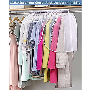 SLEEPING LAMB Hanging Closet Cover for Storage Dustproof Shoulder Cover Garment Protector for Clothes, Coats, Suits, Dresses, 2 Pack, White