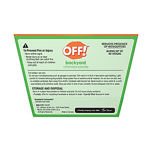Off! Scented Citronella Candle, 18 oz, 1 CT, Backyard Outdoor Candle, Burn Time up to 40 Hours