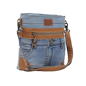 Myra Bag Western Leather Shoulder Bag for Women - Upcycled Canvas Crossbody Bag Janesa