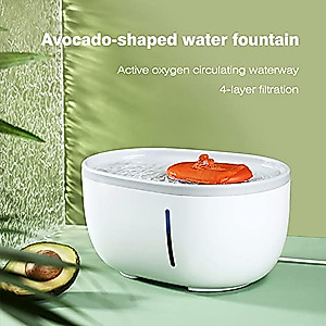 Cat Water Fountain, 67oz/2L Pet Fountain Cat Water Dispenser with Super Sound-Off Smart Pump and LED Indicator,Cat and Dog Fountain with 3 Replacement Filters,for Cats and Small Dogs